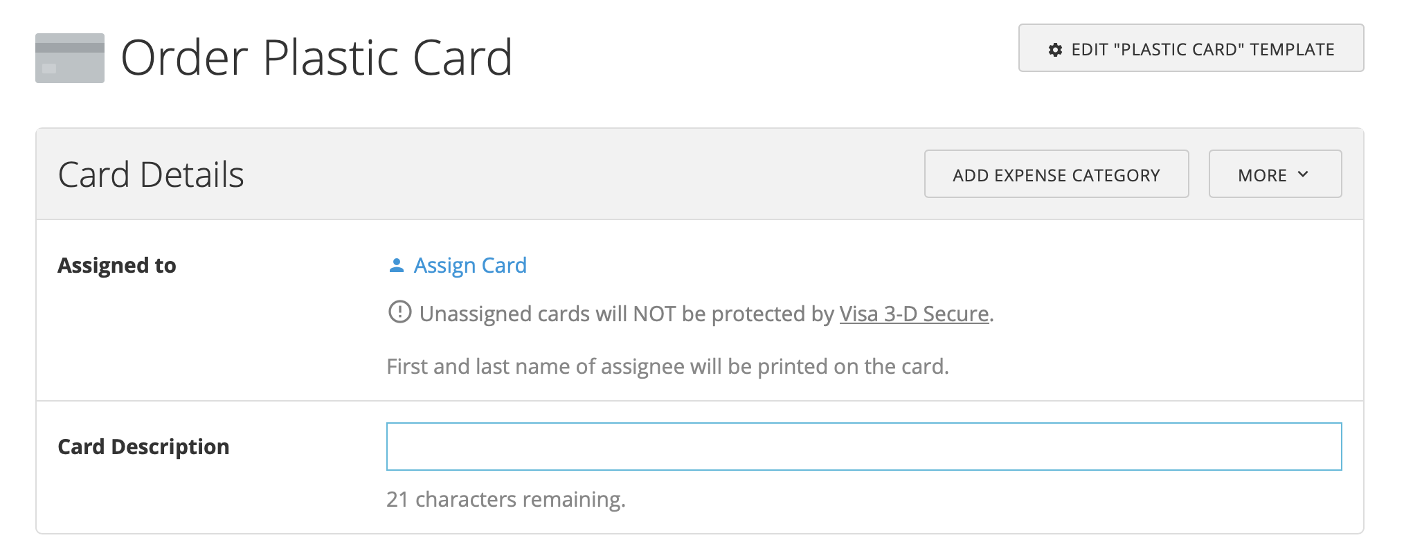 What do I put as the description of the card? – Emburse Cards Help Center